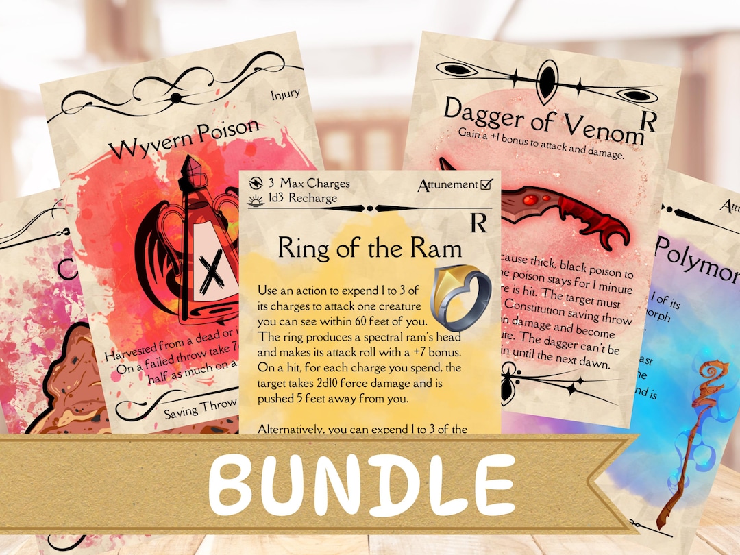 Bundle of 400+ DND Item Cards [PNG] - Lifetime Access - DND 5e, Game ...