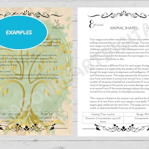 DND 110 Druid Spell Cards [PNG], 5x8", 5e Dnd Spellbook, Dungeon Master ...