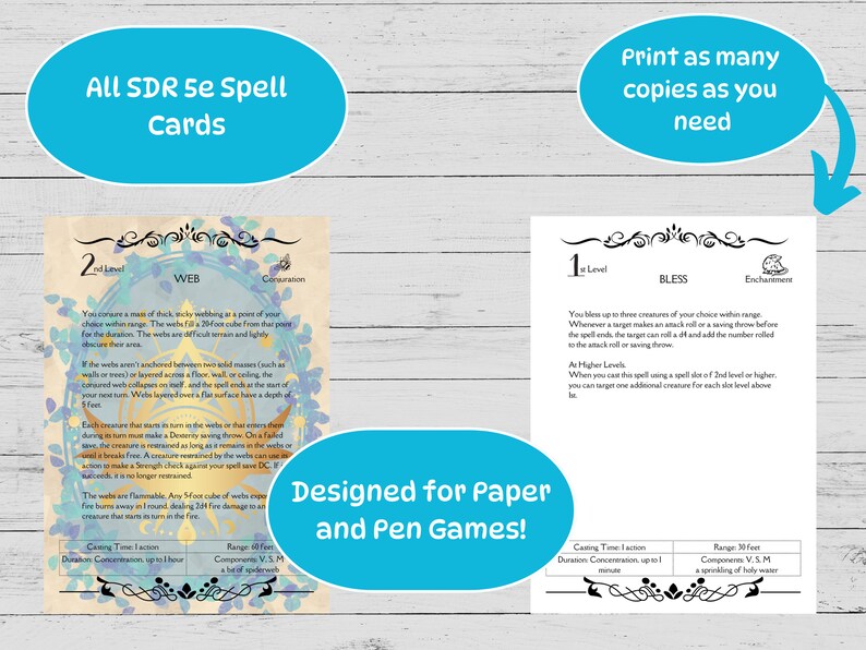 350+ DND Spell Cards [PNG], 5x8", 5e Dnd Spellbook, Dungeon Master ...