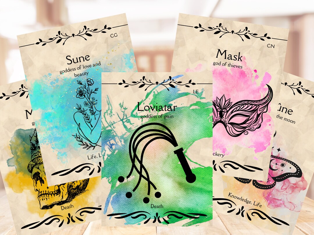 DND Forgotten Realm Human Gods Cards PNG, DND 5e, Dungeon Master ...