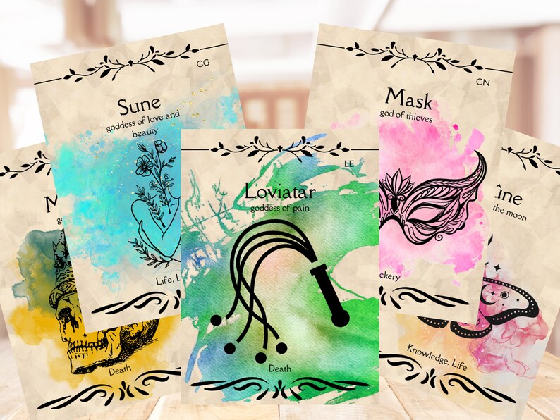 DND Forgotten Realm Human Gods Cards [PNG], DND 5e, Dungeon Master ...