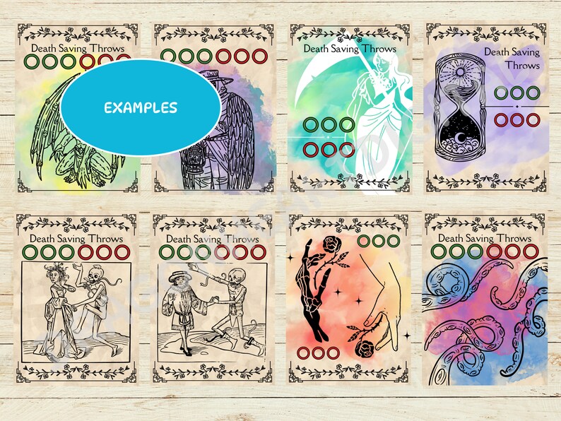 DND Death Saving Throw Cards [PNG], DND 5e, Dungeon Master Resource ...