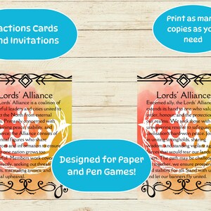 DND Faction Info and Invitation Cards [PNG], DND 5e, Game Master ...