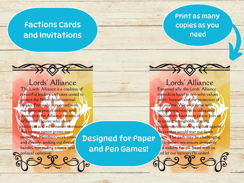 DND Faction Info and Invitation Cards [PNG], DND 5e, Game Master ...