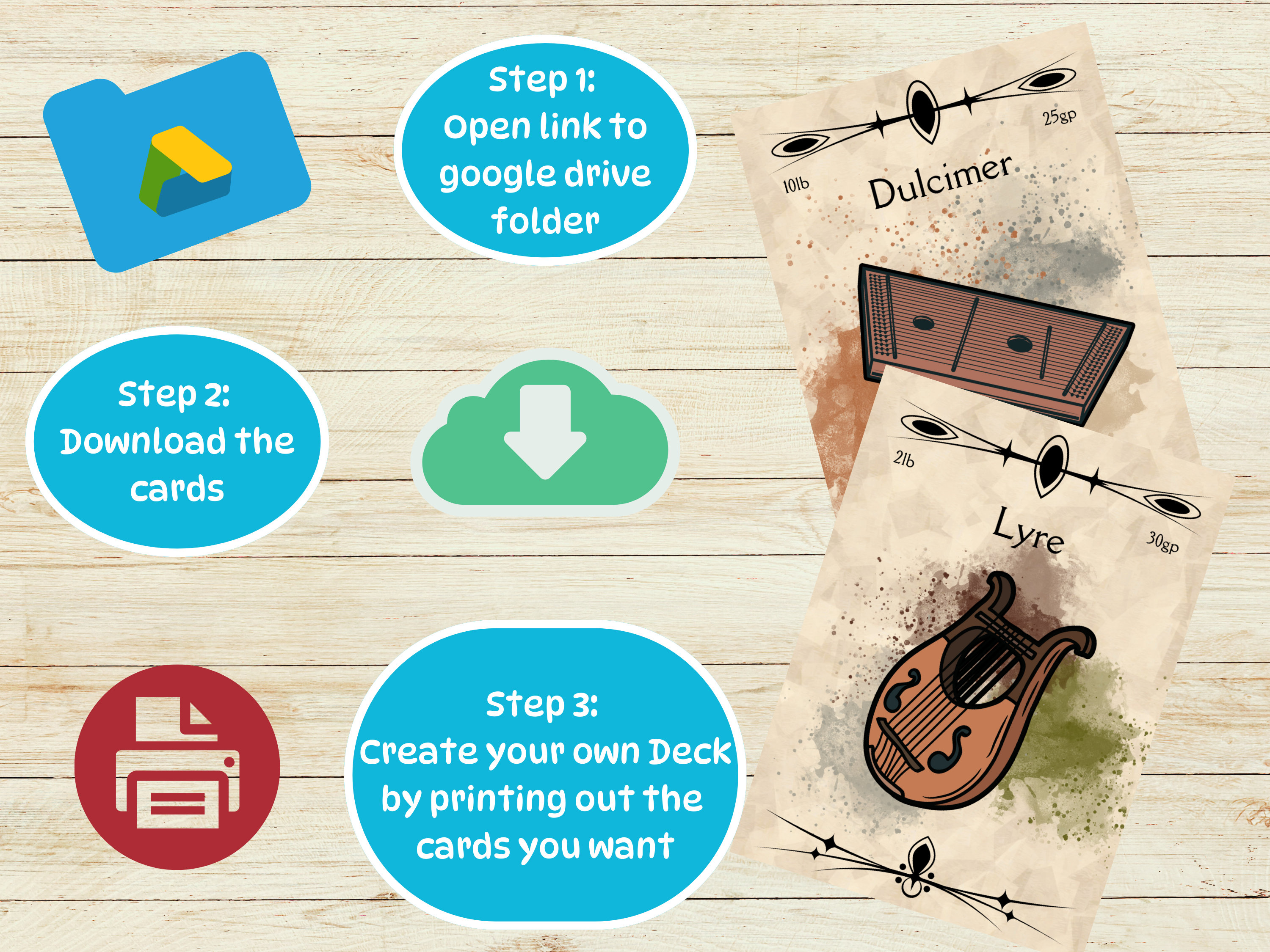 DND Instruments Cards, DND 5e, Dungeon Master Resource, Game Master ...