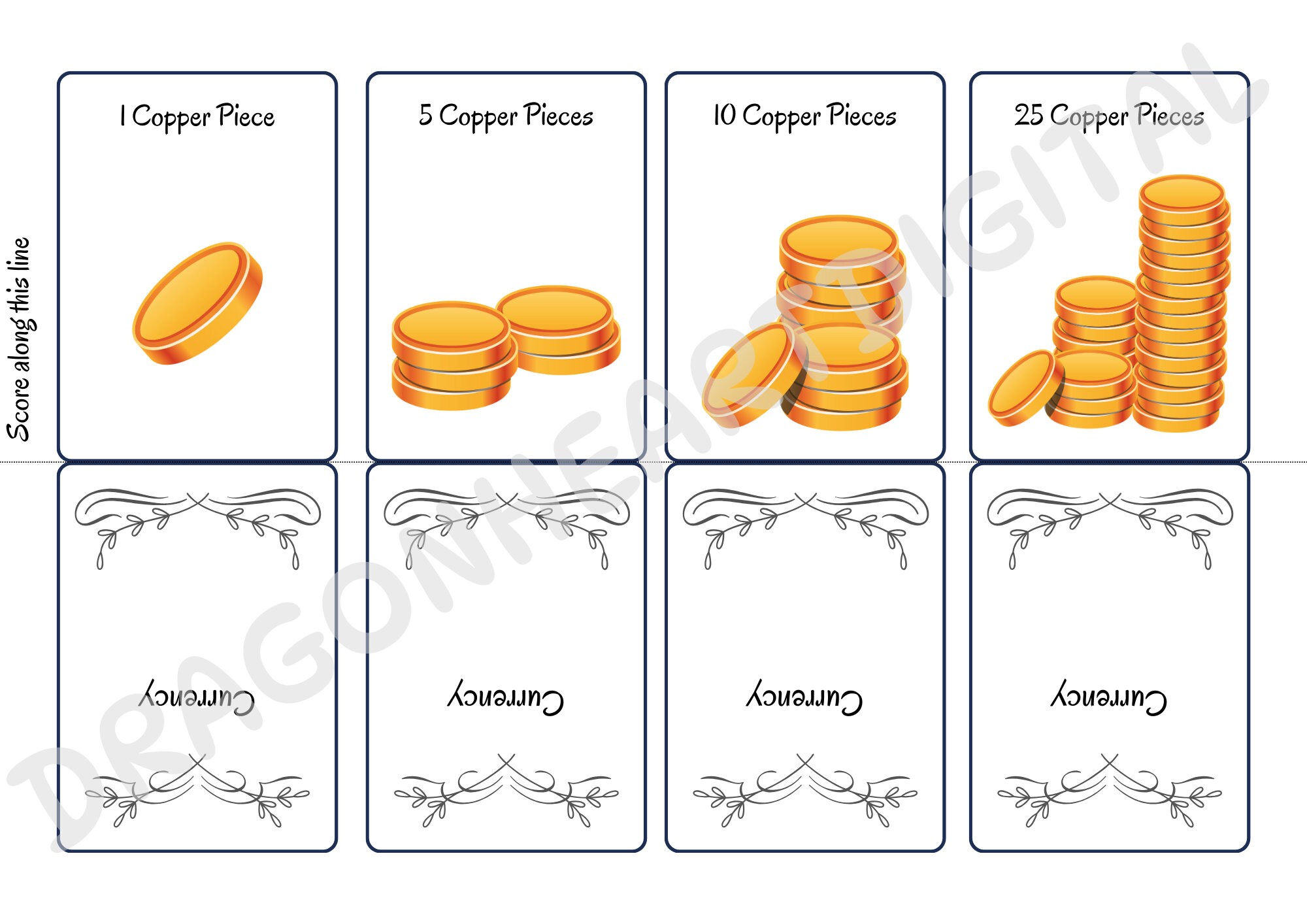 DND Currency Cards, DND 5e, Dungeon Master Resource, Game Master ...