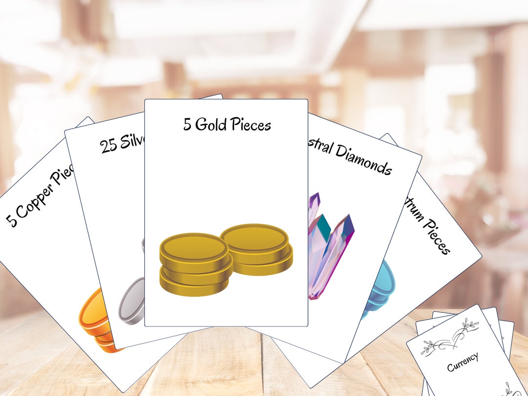 DND Currency Cards, DND 5e, Dungeon Master Resource, Game Master ...