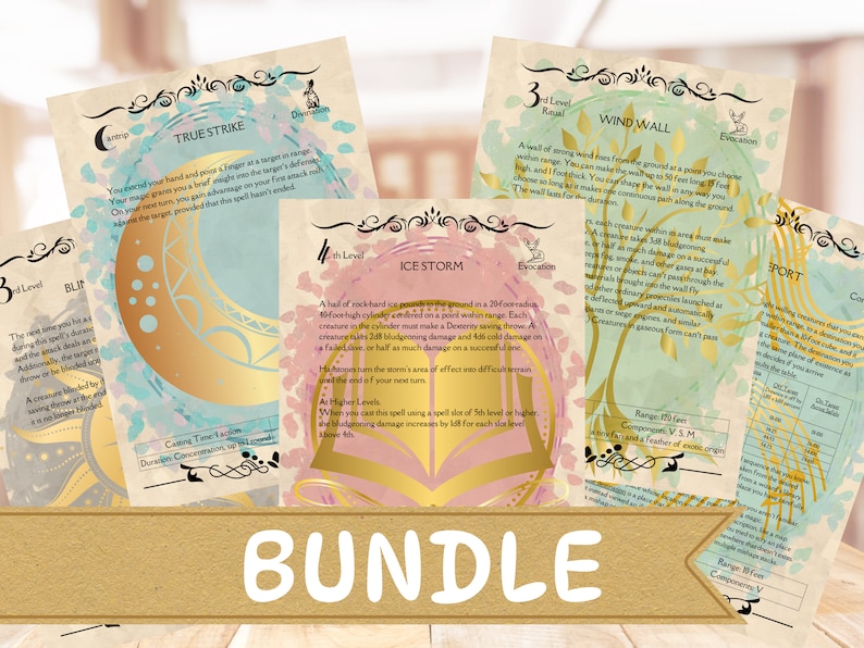 350+ DND Spell Cards [PNG], 5x8", 5e Dnd Spellbook, Dungeon Master ...