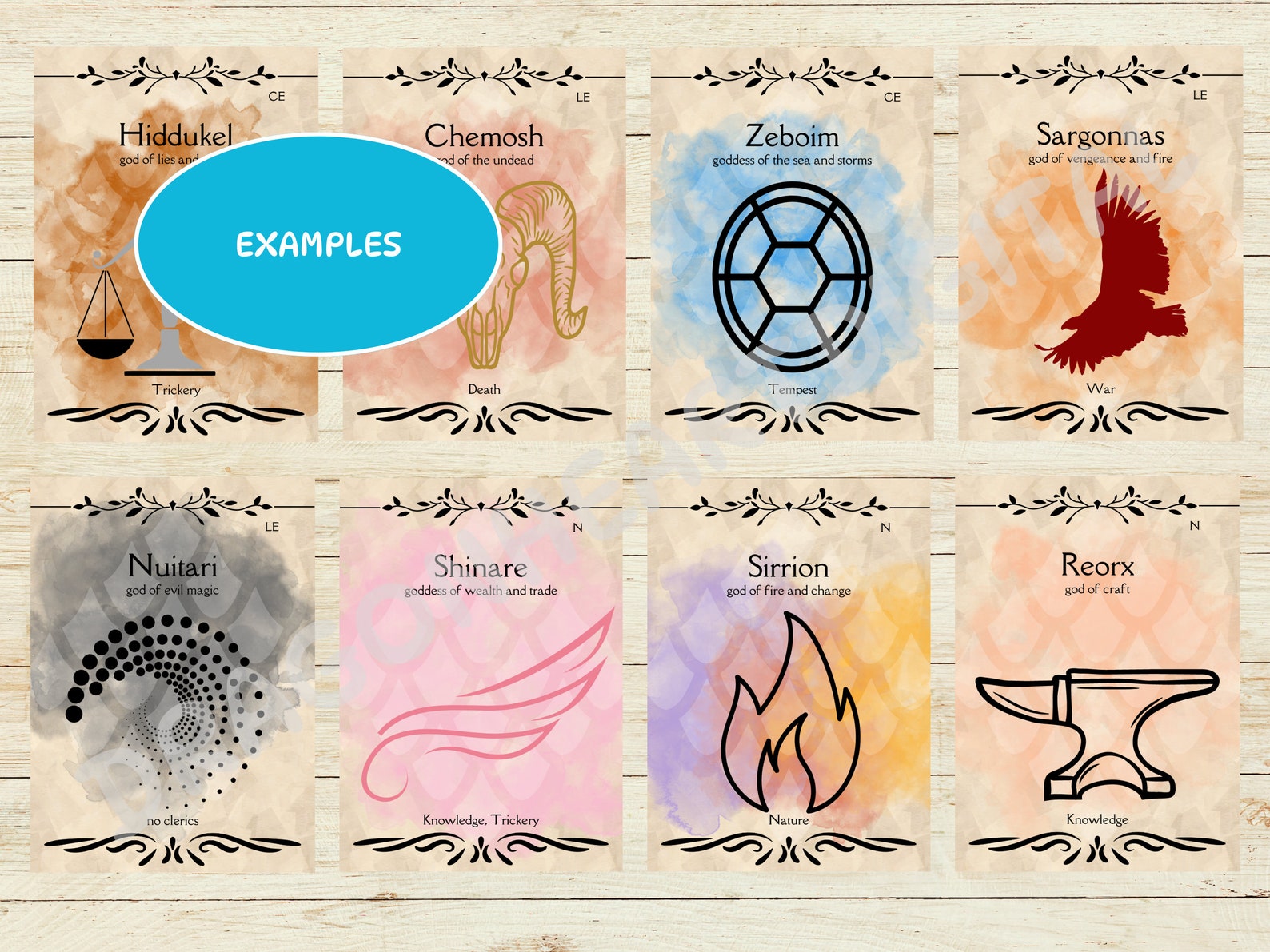 DND Dragonlance Gods Cards [PNG], DND 5e, Dungeon Master Resource, Game ...