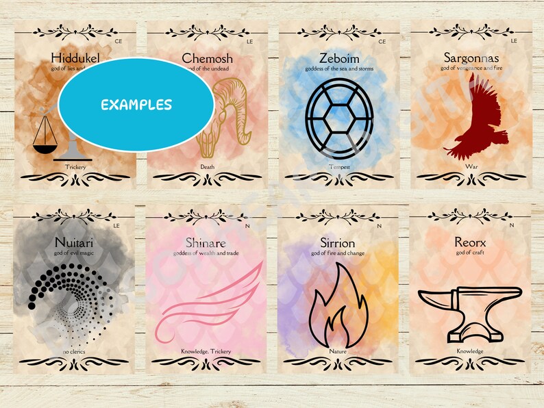 DND Dragonlance Gods Cards [PNG], DND 5e, Dungeon Master Resource, Game ...