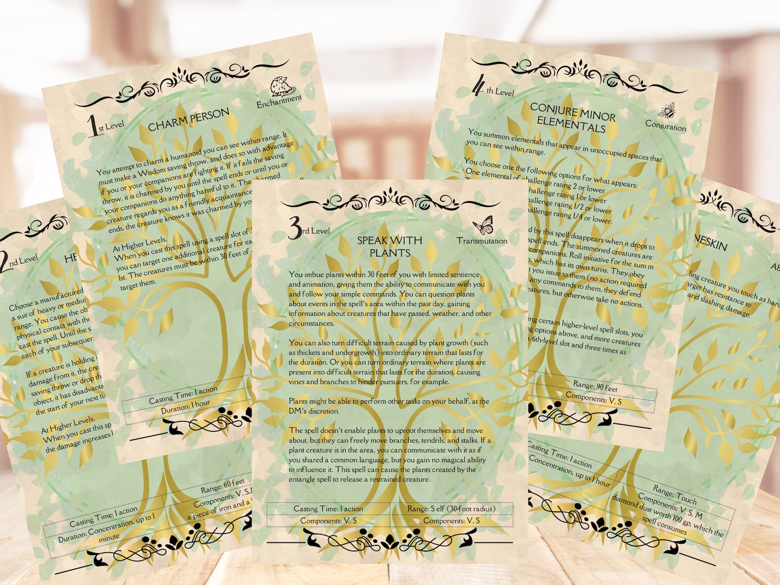 DND 110 Druid Spell Cards [PNG], 5x8", 5e Dnd Spellbook, Dungeon Master ...