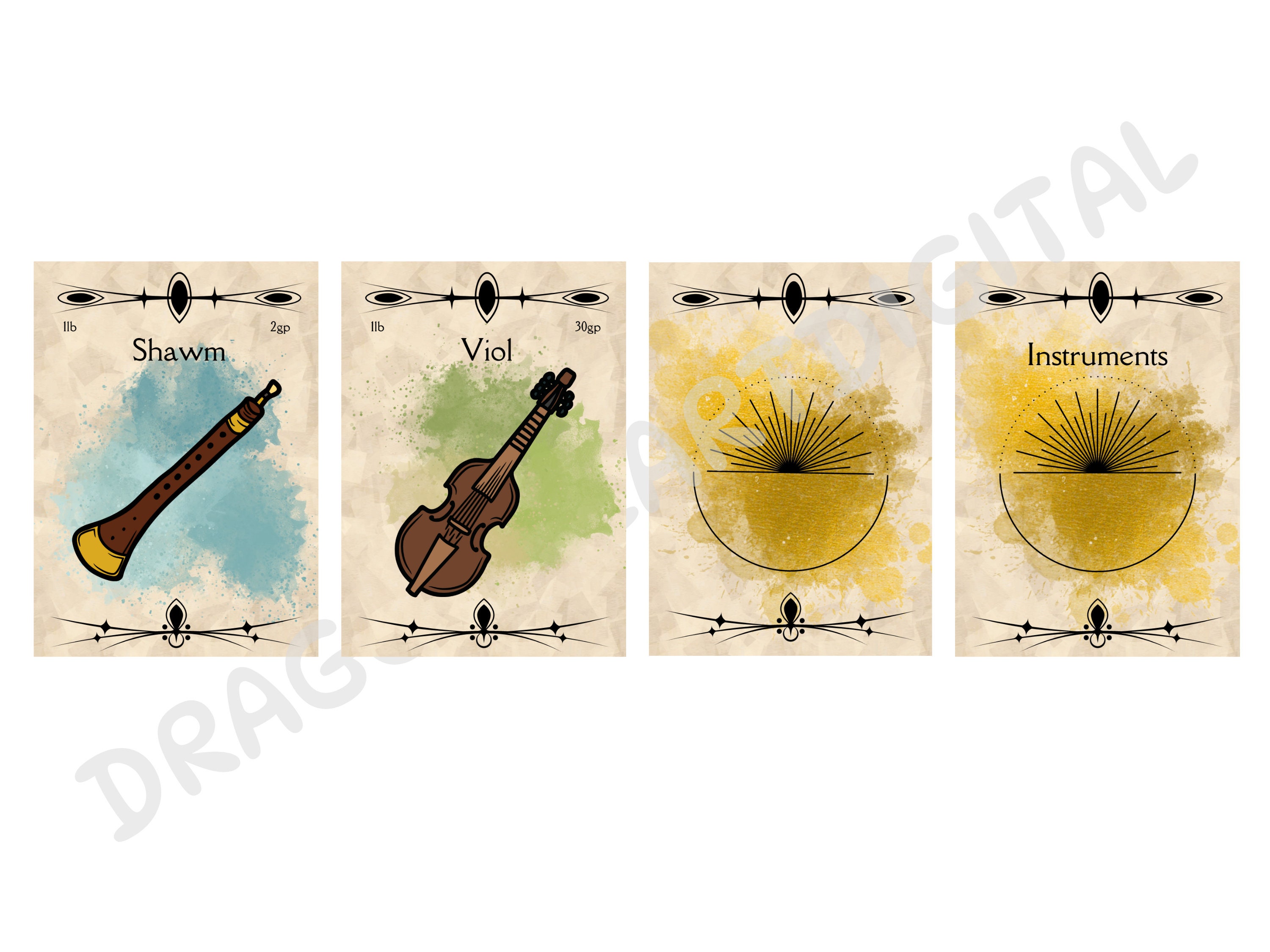 DND Instruments Cards, DND 5e, Dungeon Master Resource, Game Master ...