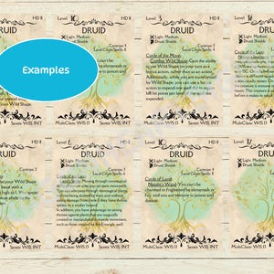 DND Druid Level up Cards [PNG] - DND 5e, Players' Resource, Game Master ...