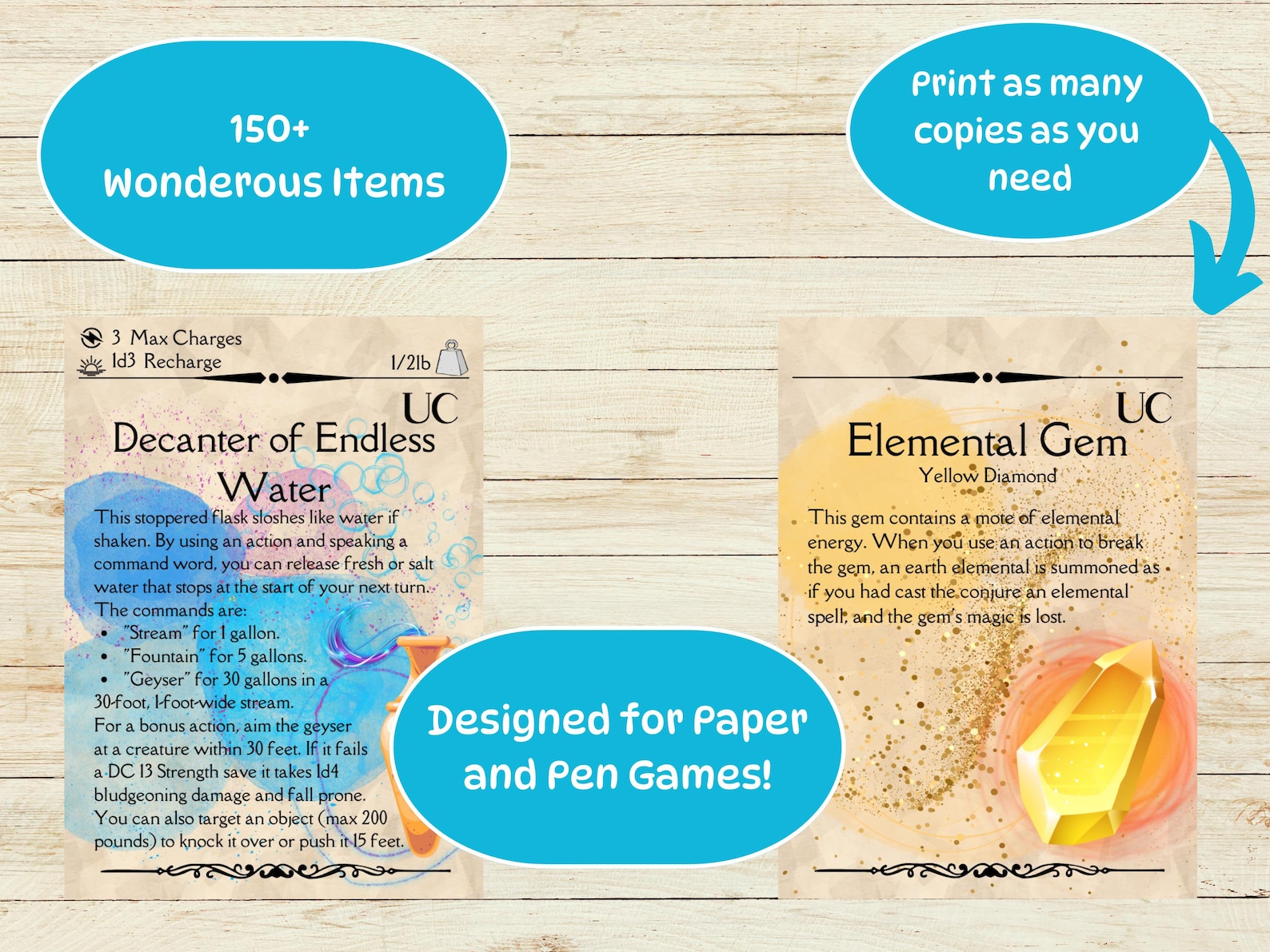 DND Wonderous Items Karten [PNG], DND 5e, Dungeon Master Ressourcen ...