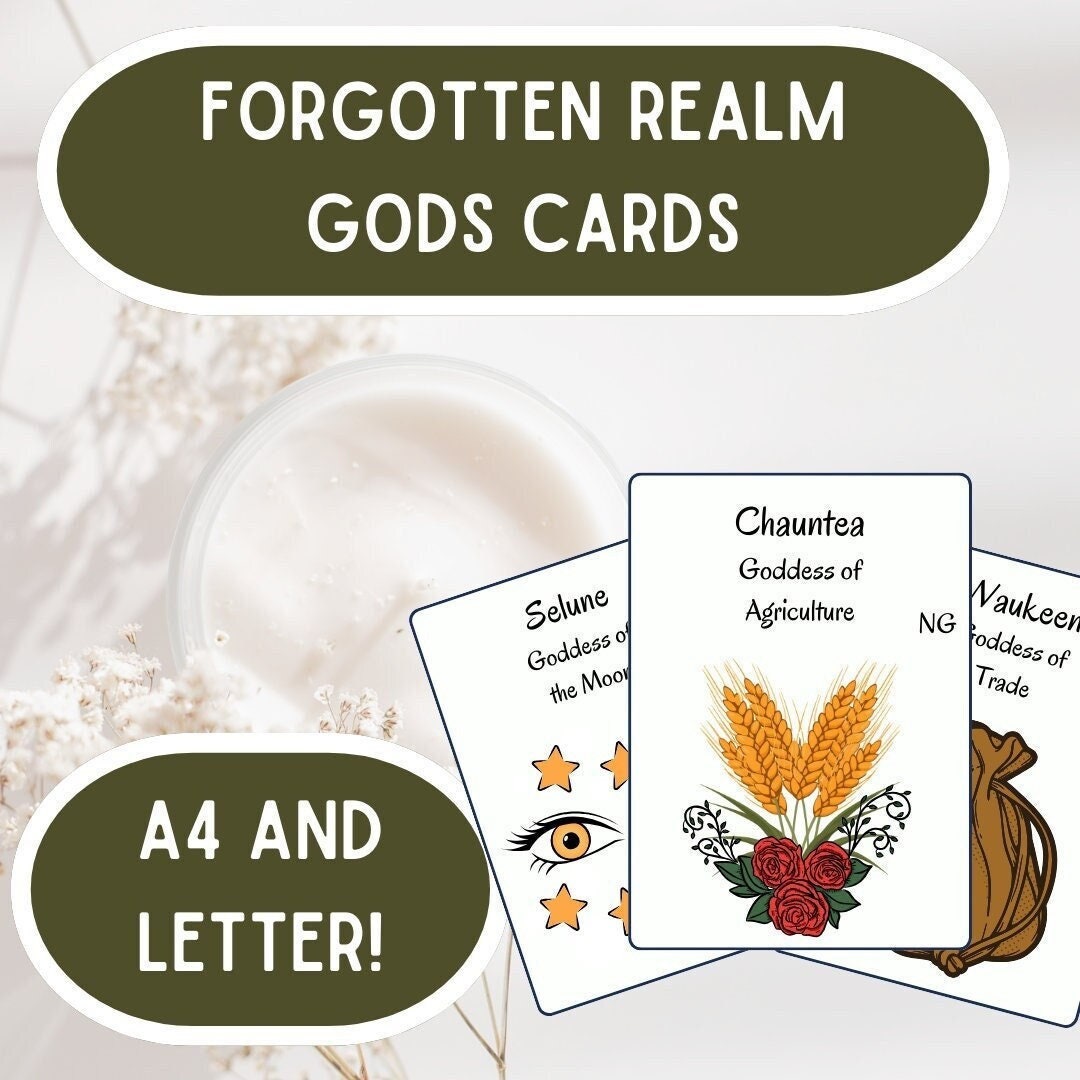 DND Gods Cards, DND 5e, Dungeon Master Resource, Game Master Resource ...