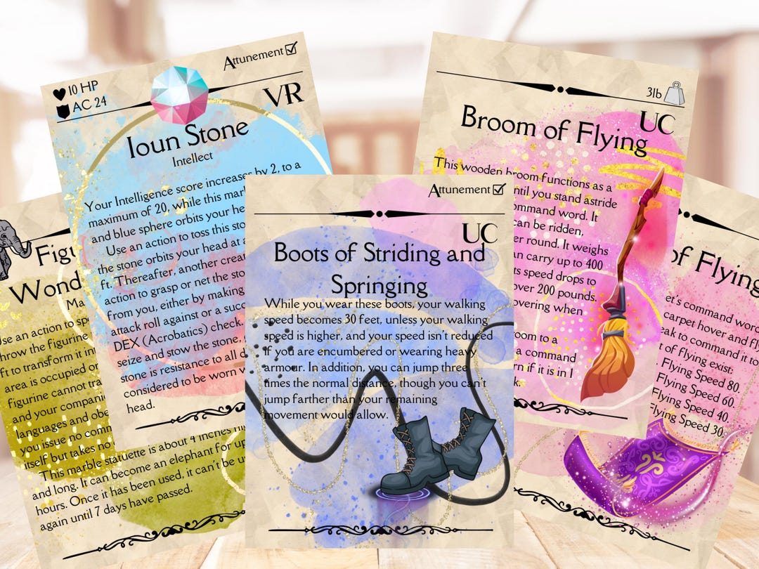 DND Wonderous Items Karten [PNG], DND 5e, Dungeon Master Ressourcen ...