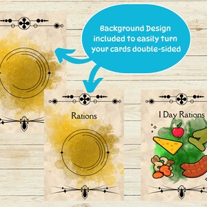 DND Ration Cards [PNG], DND 5e, Dungeon Master Resource, Game Master ...