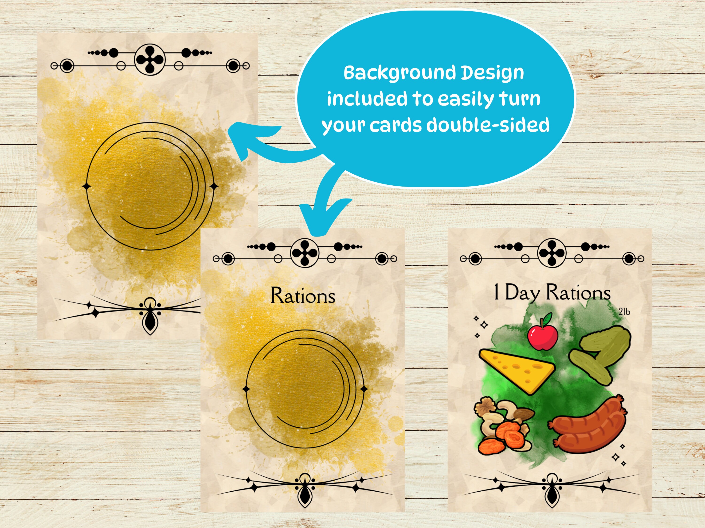 DND Ration Cards PNG, DND 5e, Dungeon Master Resource, Game Master ...