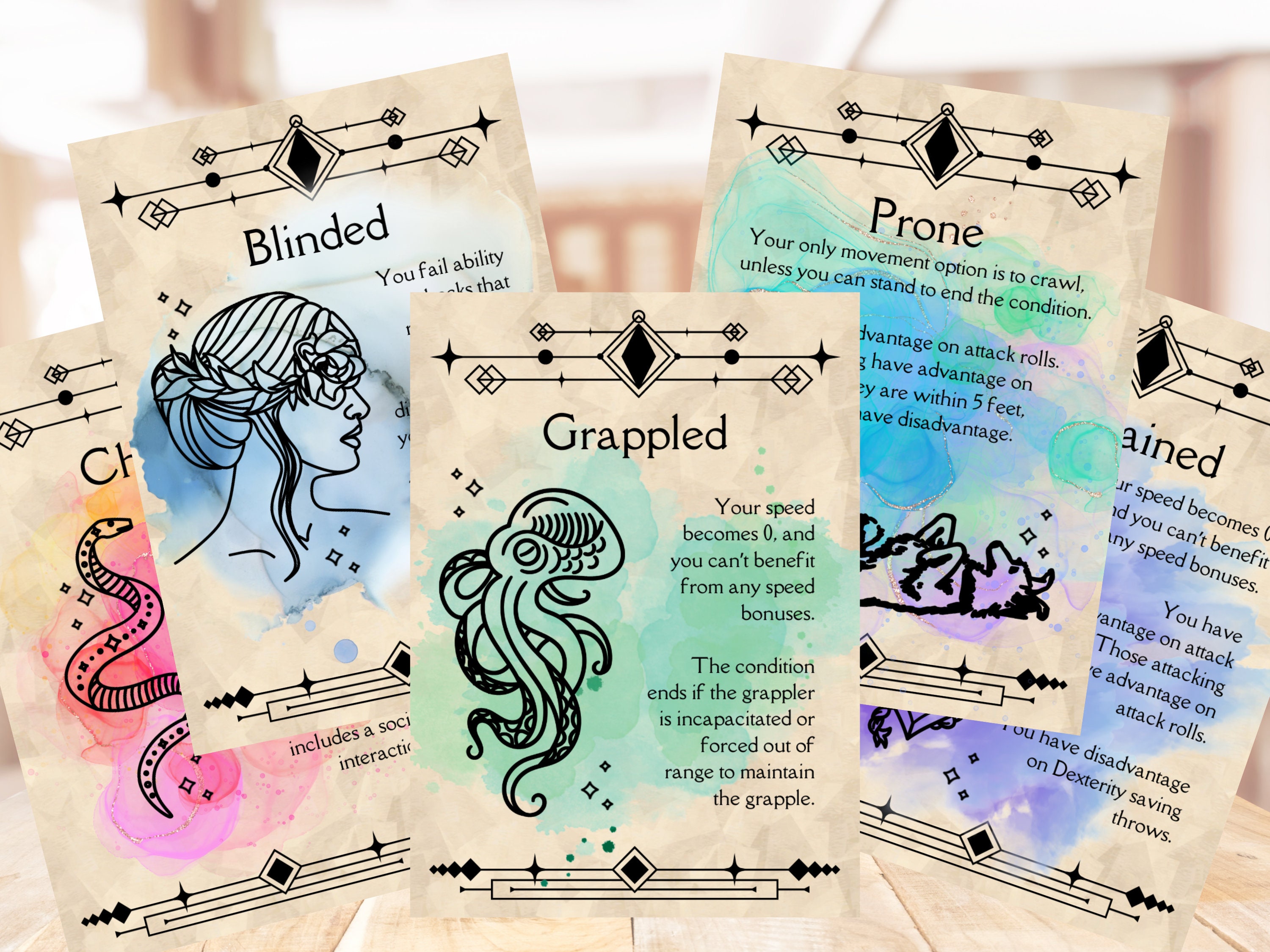 DND Condition Cards [PNG], DND 5e, Dungeon Master Resource, Game Master ...