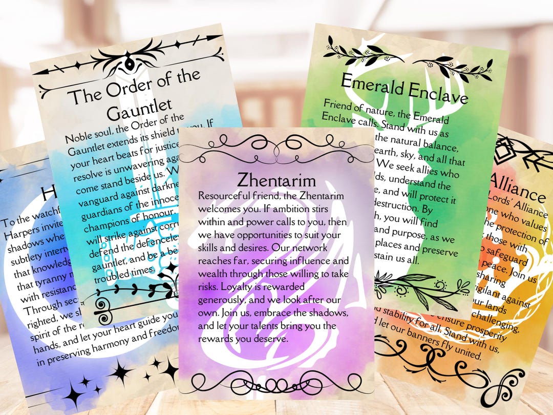 DND Faction Info and Invitation Cards [PNG], DND 5e, Game Master ...