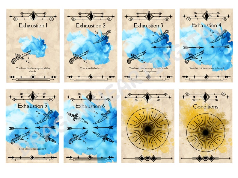 DND Condition Cards [PNG], DND 5e, Dungeon Master Resource, Game Master ...