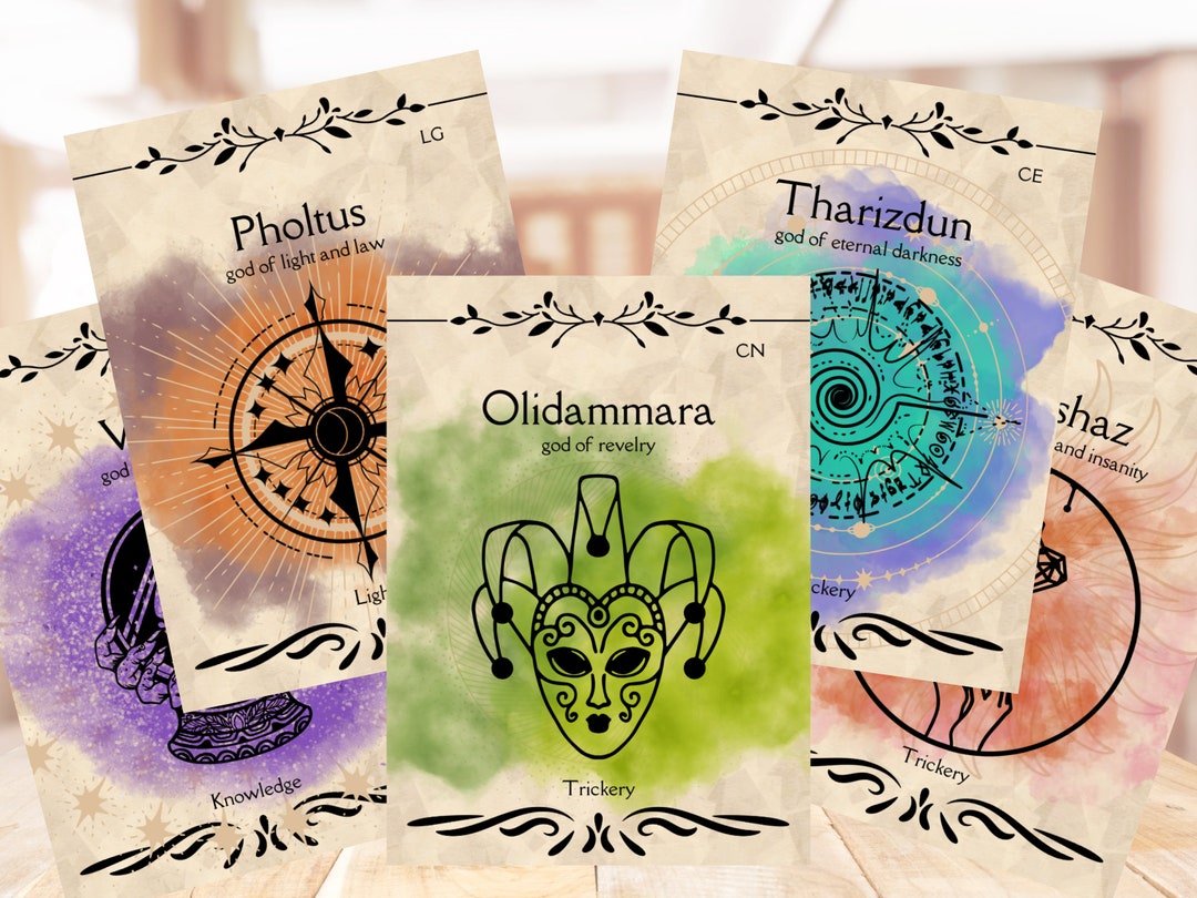 DND Greyhawk Gods Cards [PNG], DND 5e, Dungeon Master Resource, Game ...