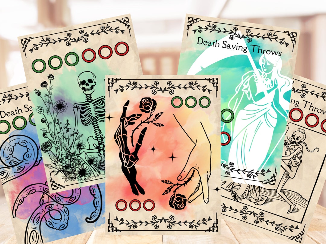 DND Death Saving Throw Cards [PNG], DND 5e, Dungeon Master Resource ...