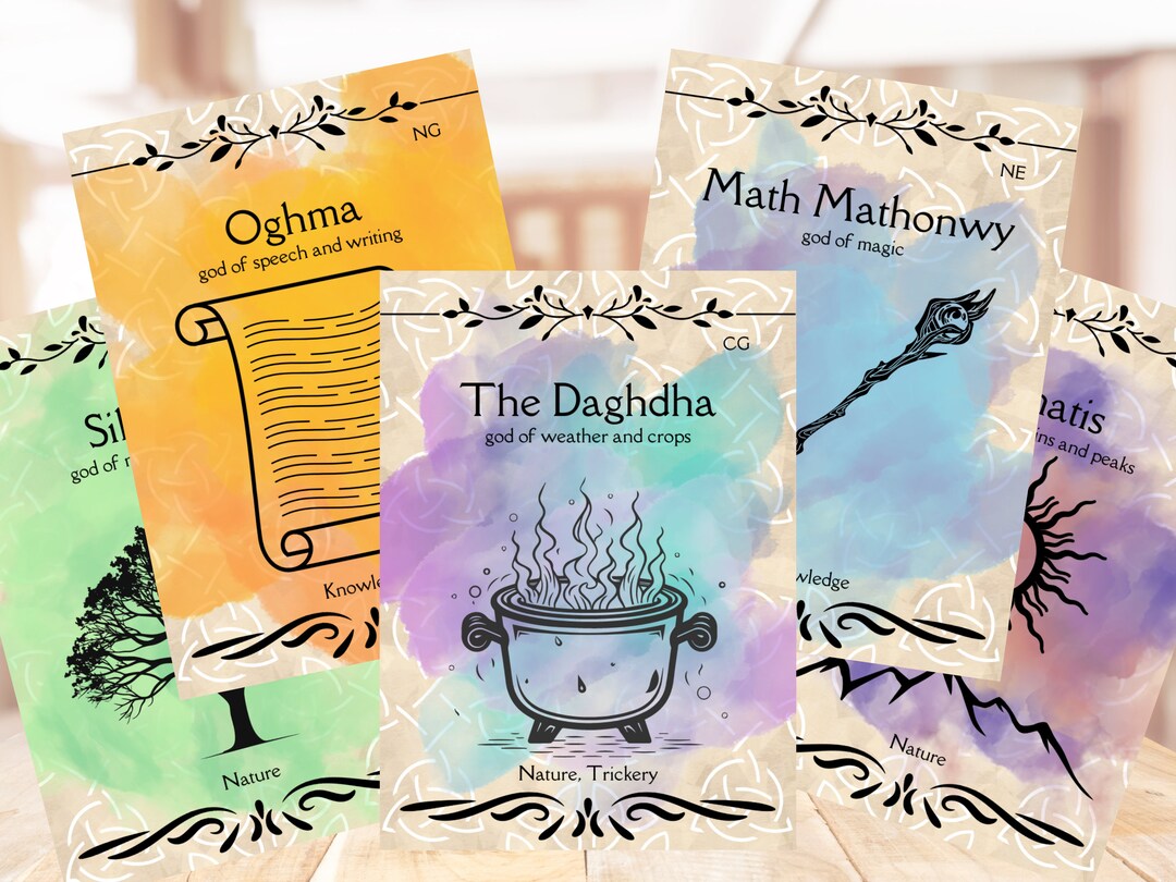 DND Celtic Pantheon Cards [PNG], DND 5e, Dungeon Master Resource, Game ...