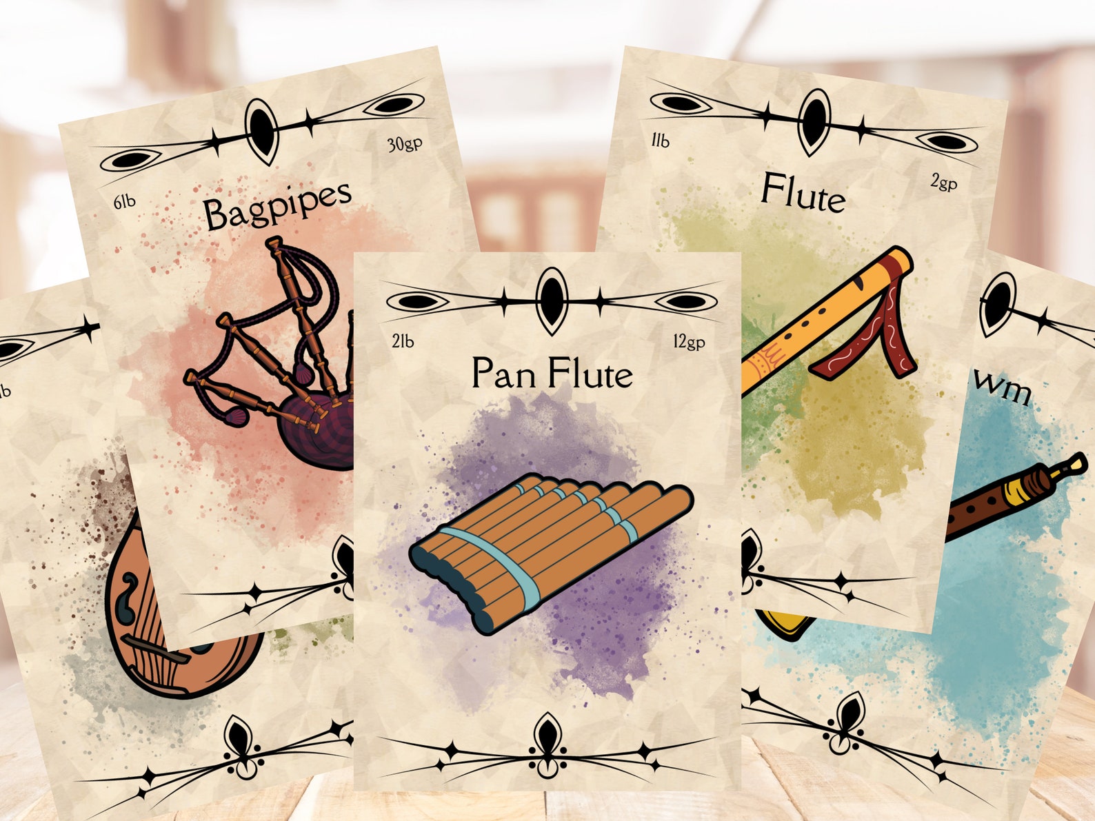 DND Instruments Cards PNG, DND 5e, Dungeon Master Resource, Game Master ...