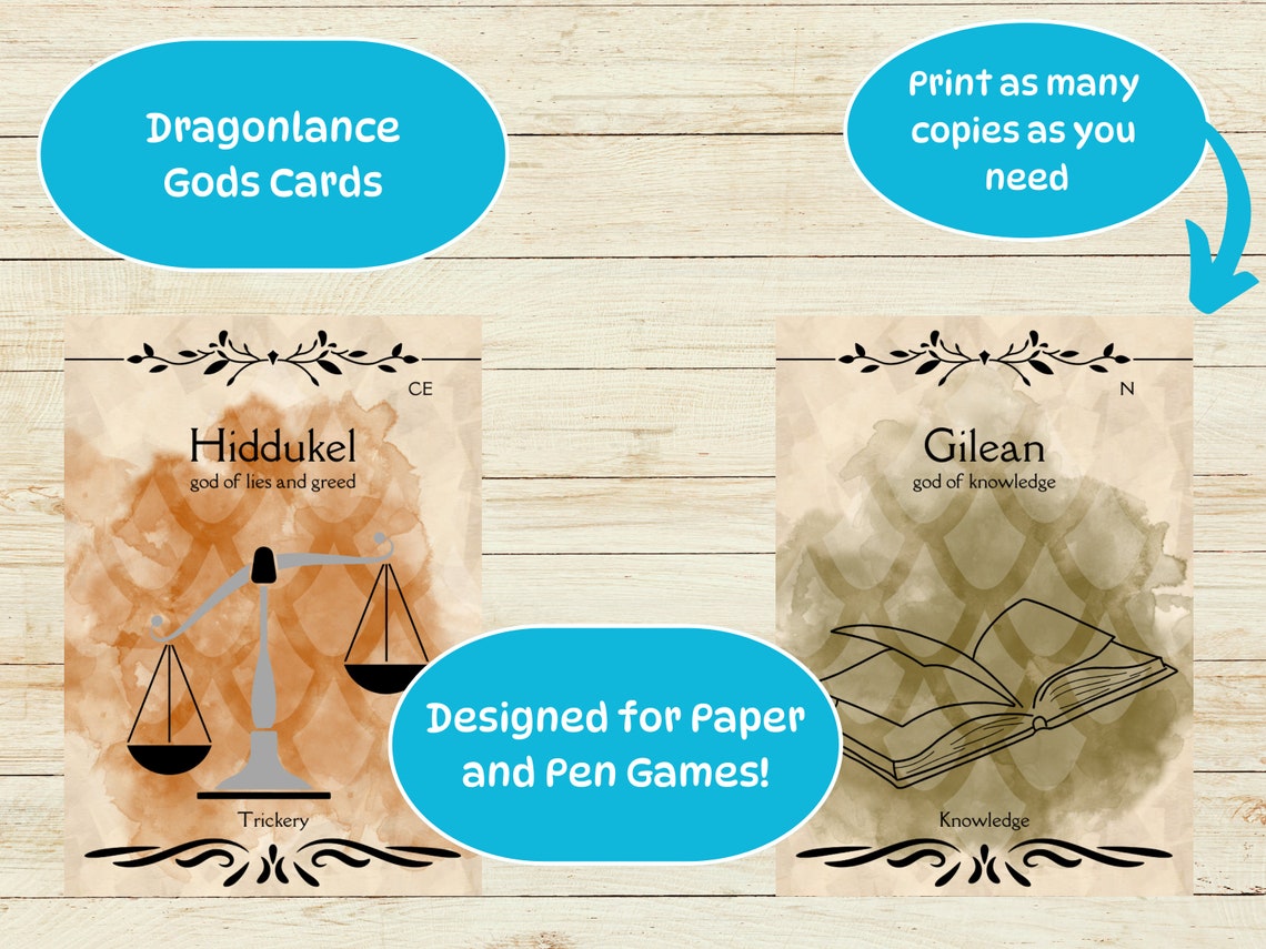 DND Dragonlance Gods Cards [PNG], DND 5e, Dungeon Master Resource, Game ...