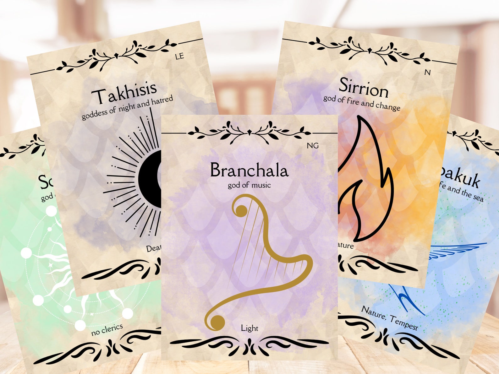 DND Dragonlance Gods Cards [PNG], DND 5e, Dungeon Master Resource, Game ...