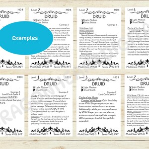 DND Druid Level up Cards [PNG] - DND 5e, Players' Resource, Game Master ...