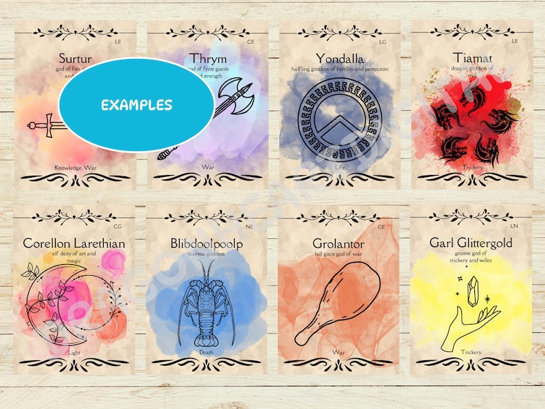 DND Forgotten Realm Non-human Gods Cards [PNG], DND 5e, Dungeon Master ...