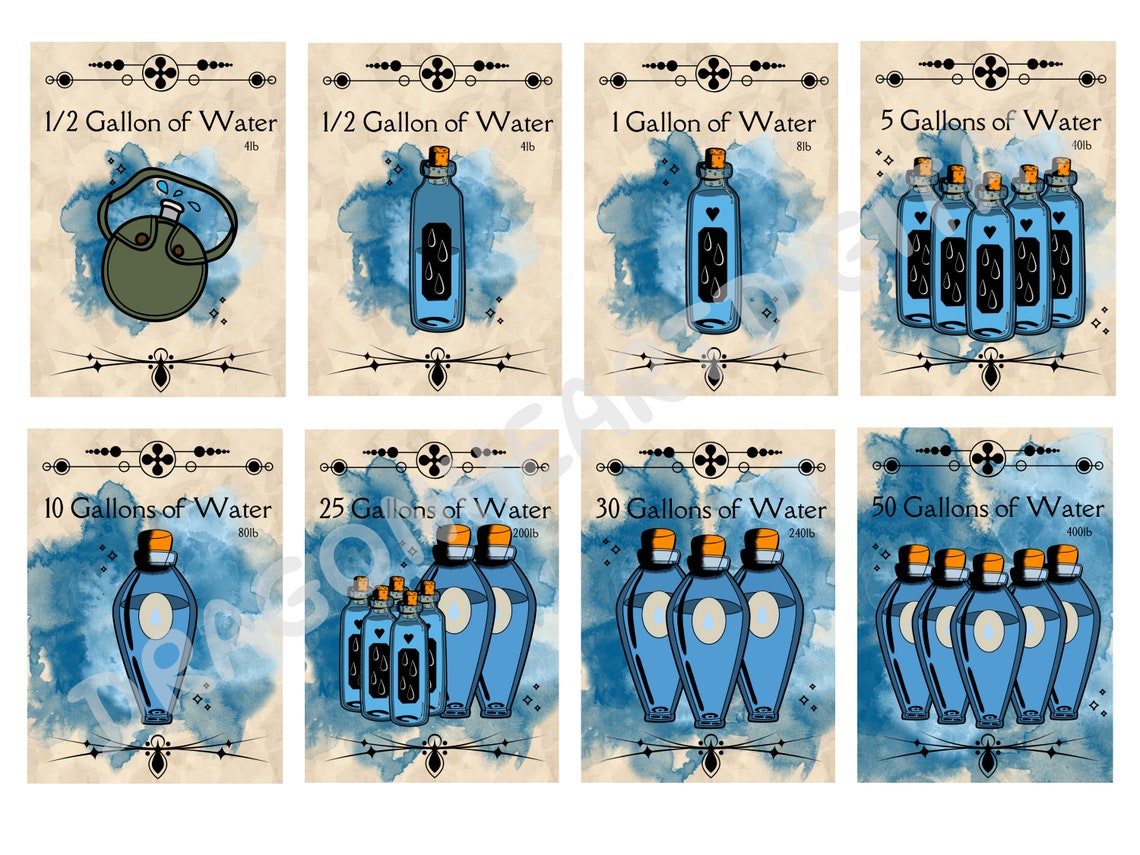 DND Ration Cards PNG, DND 5e, Dungeon Master Resource, Game Master ...