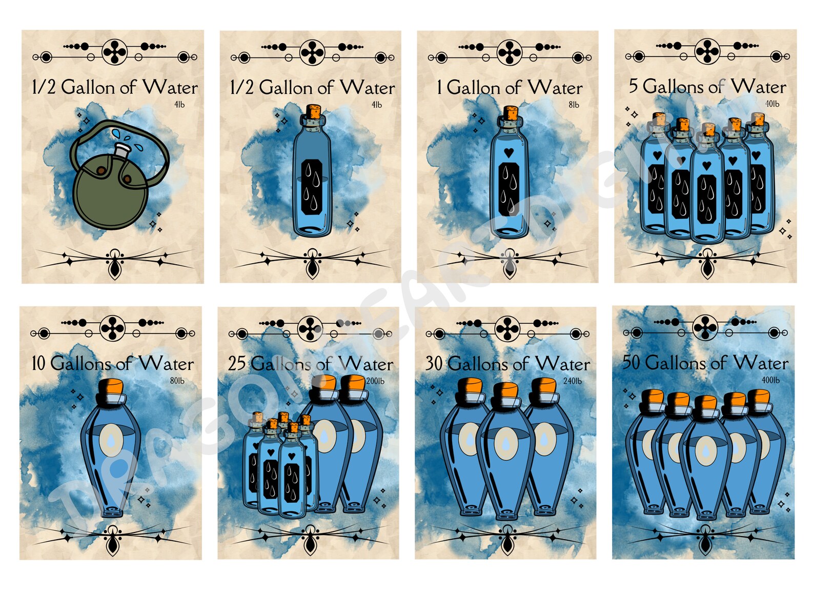 DND Ration Cards PNG, DND 5e, Dungeon Master Resource, Game Master ...