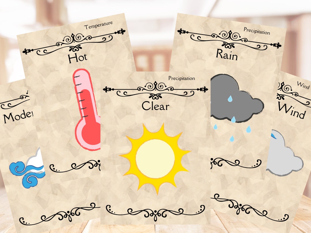 DND Weather Cards [PNG], DND 5e, Dungeon Master Resource, Game Master ...