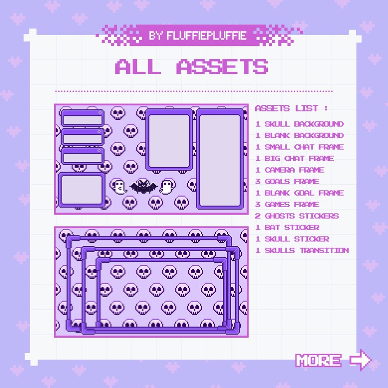 Spooky Stream Overlay Set for Twitch | Pixel Art Stream Assets ...