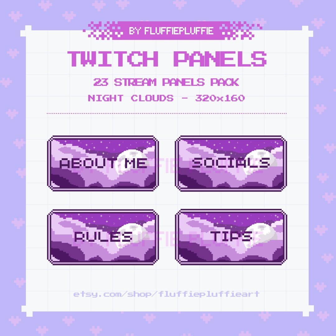 23 Night Clouds Pixel Art Twitch Panels Cute Twitch Panels Twitch ...