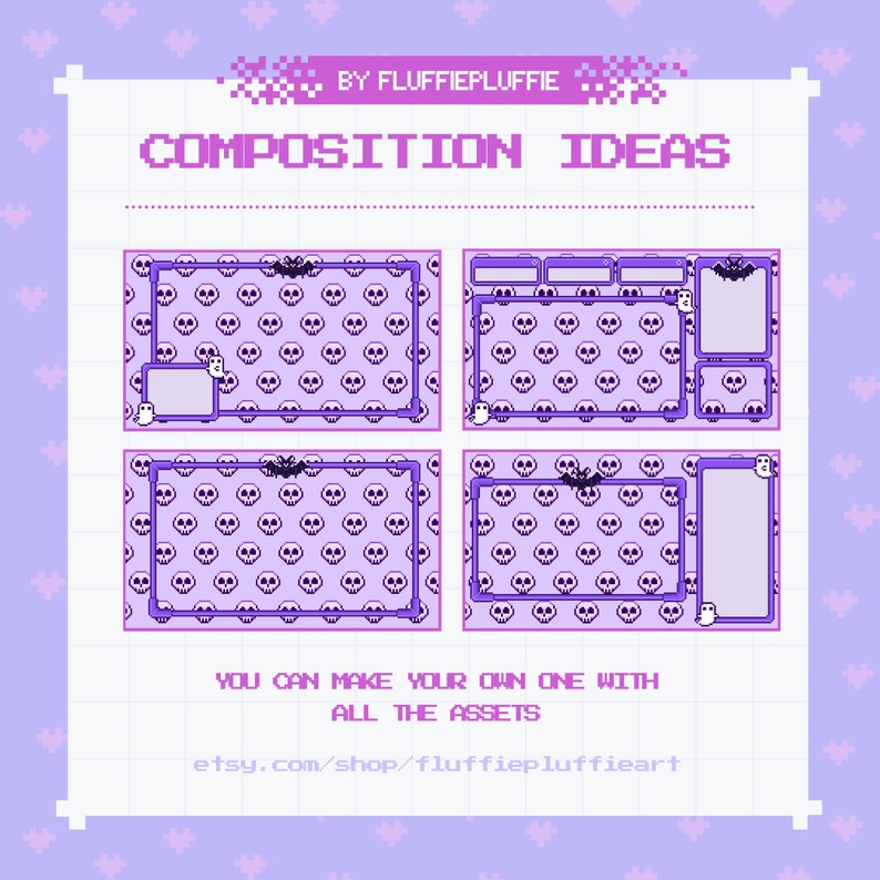 Spooky Stream Overlay Set for Twitch Pixel Art Stream Assets Animated ...