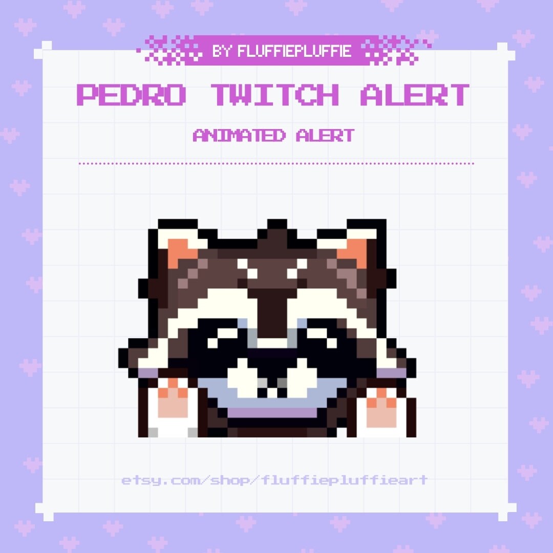 Pedro the Raccoon Twitch Alert for Twitch | Cute Twitch Alert | Funny ...