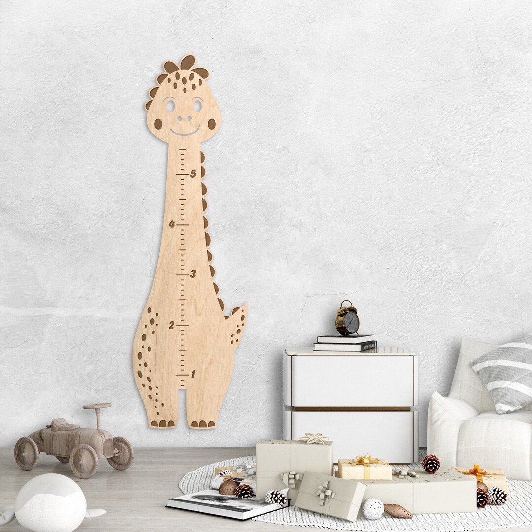 Dinosaur Growth Chart, Dino Growth Ruler, Growth Chart Kids, Wood ...
