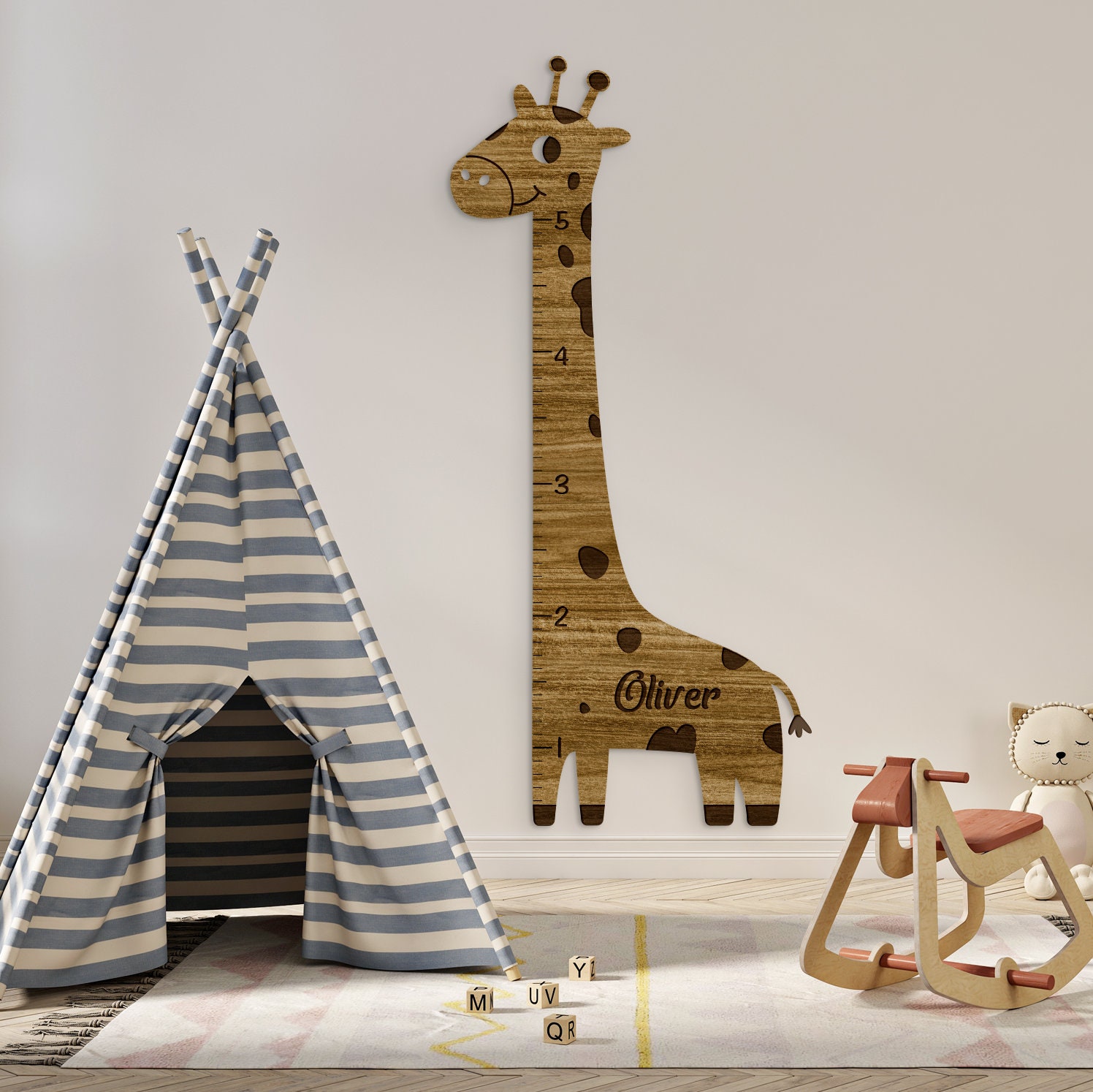 Giraffe Growth Chart, Personalized Growth Chart for Kids, Kids Growth ...