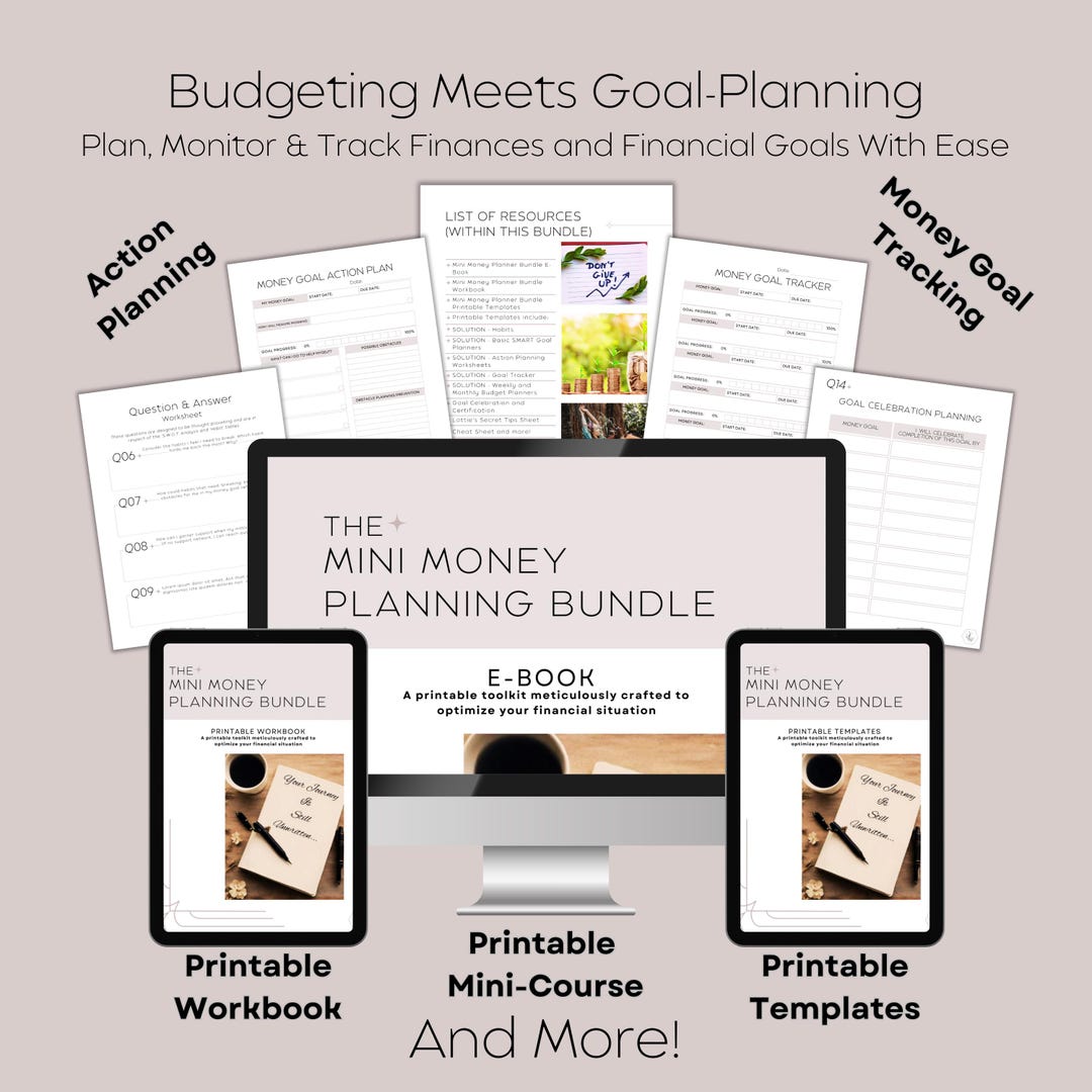 Save Money Goals Printable Budgeting Planner Incomings Tracker Person ...