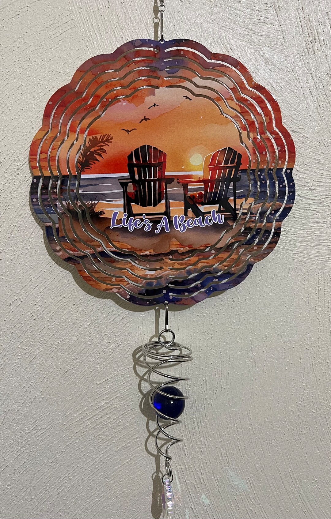 Beach Wind Spinner With Tail 8 Inch - Etsy