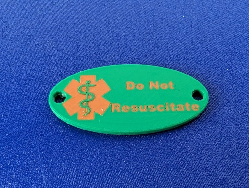 3D Printed Do Not Resuscitate Medical Alert ID Shoe Tag, Durable DNR ...