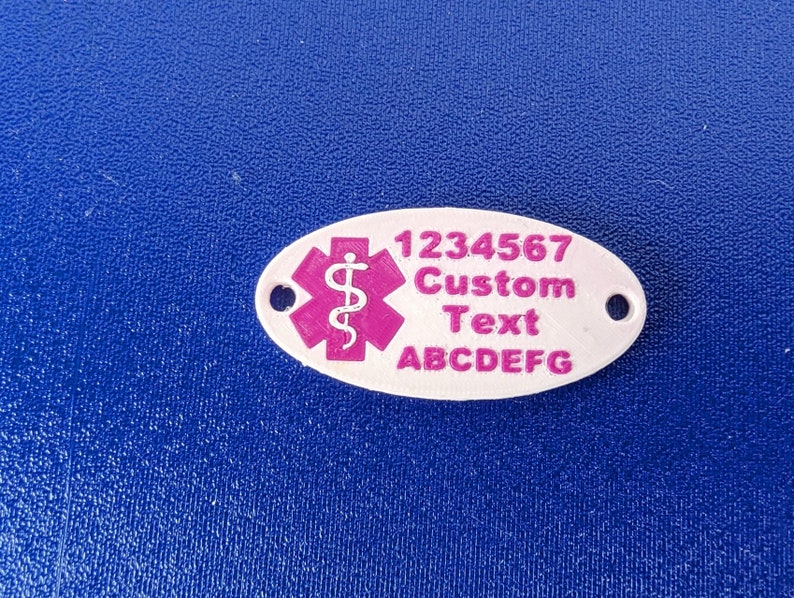 Customizable 3D Printed Medical Alert ID Shoe Tag, Personalized ...