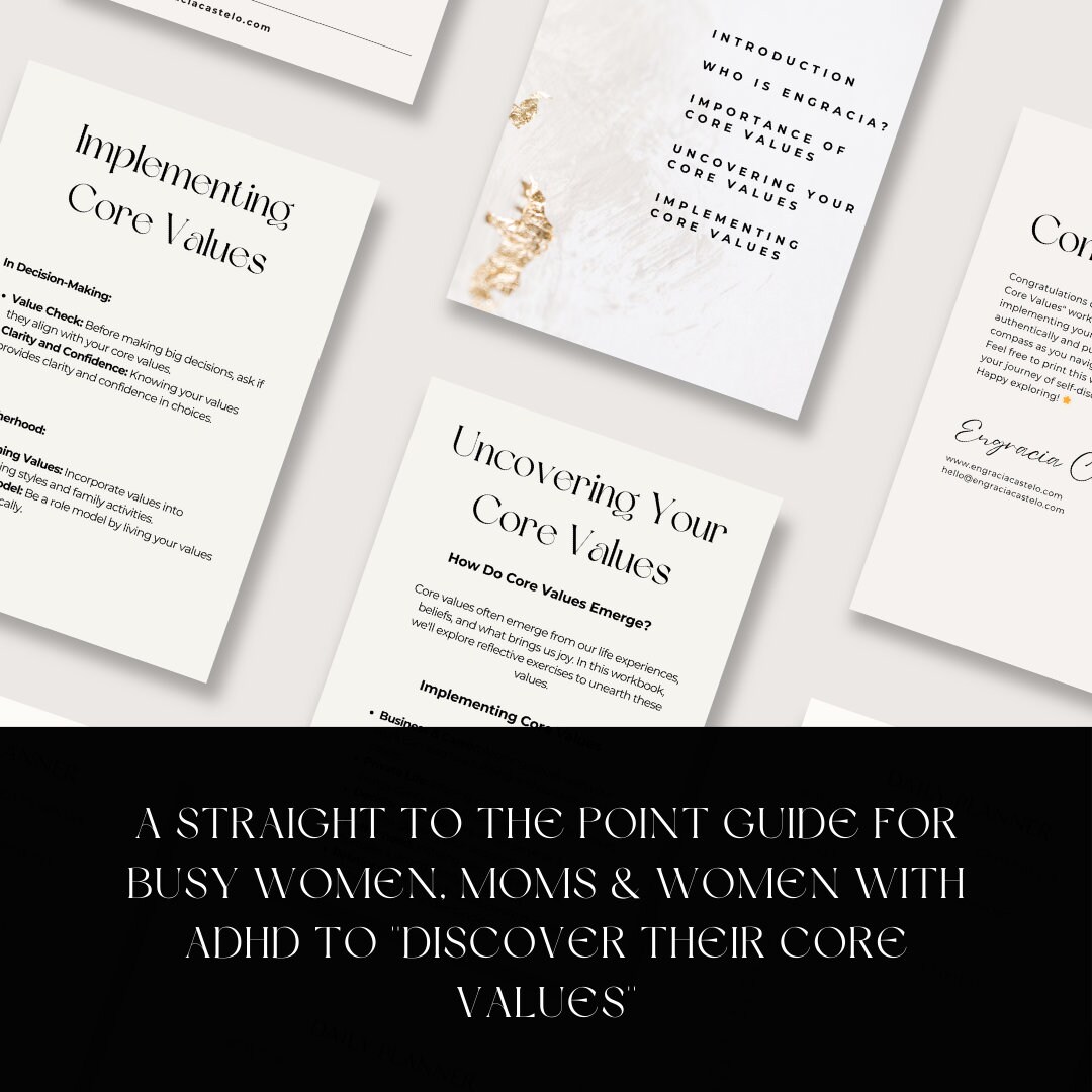 Discovering Your Core Values Workbook for Busy Women Mom Self ...