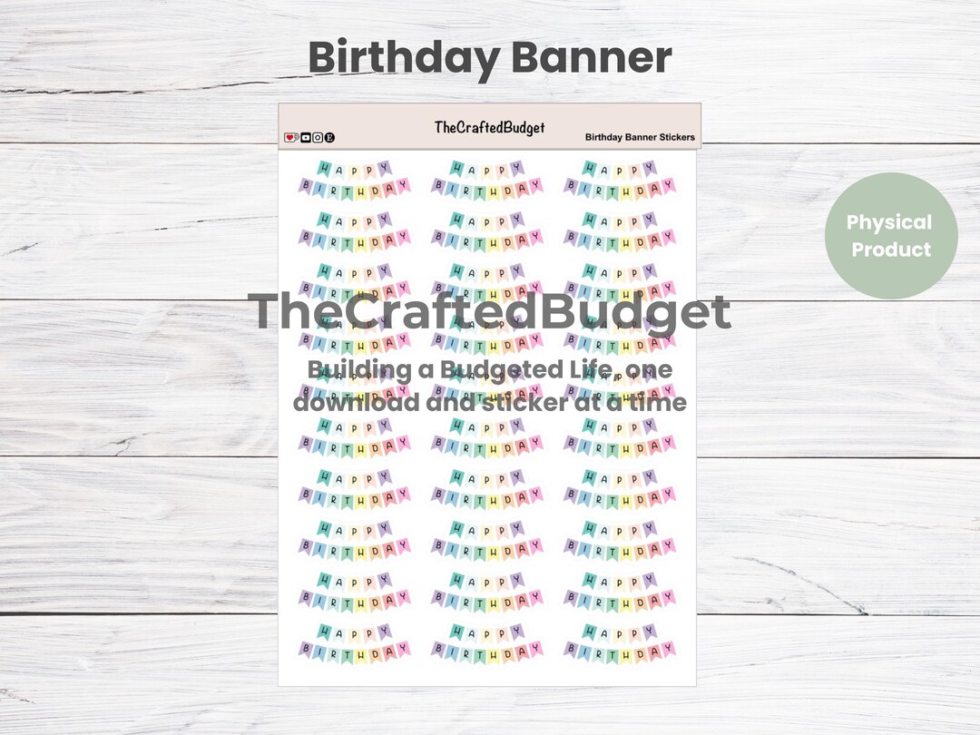 Birthday Banner Stickers - Etsy