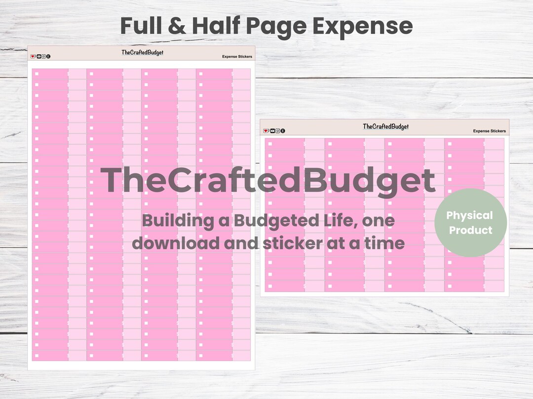 Expense Planner Stickers: Full - Half Page Budget Planner Stickers 7x9 ...
