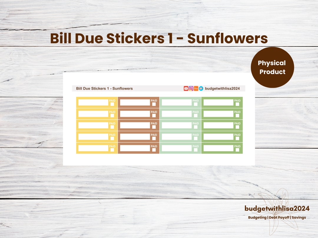 August 2024 Bill Due Stickers 1 Budget Stickers - Etsy